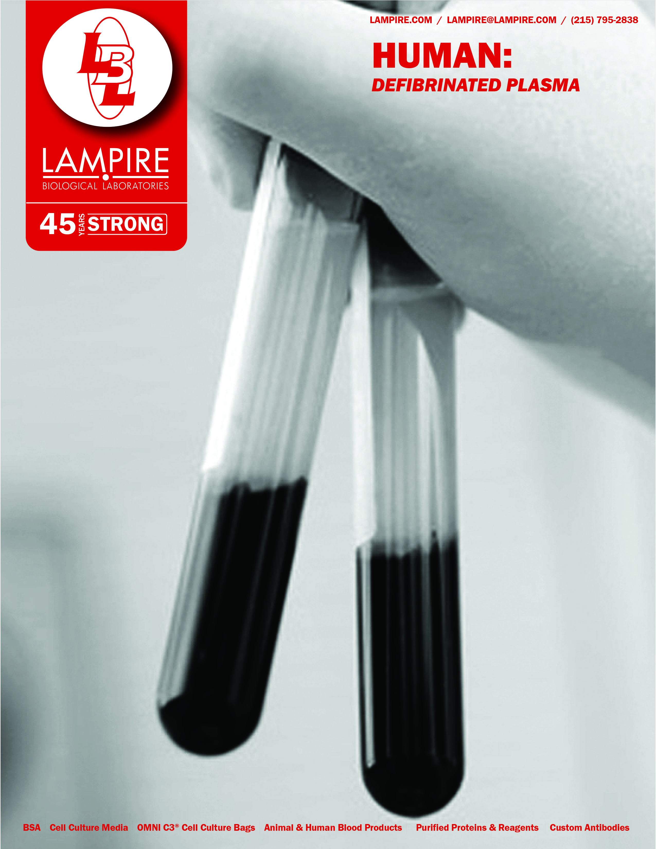 Human: Defibrinated Plasma | Lampire Biological Laboratories, Inc.